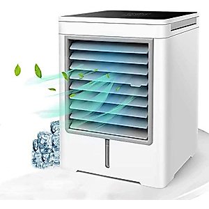 Portable Air Conditioner, Mini Evaporative Air Cooler, Personal Air Conditioner Misting Fan with 3 Wind Speeds Touch Screen Small Desktop Cooling Fan for Home, Bedroom, Office, Dorm, Car, Camping Tent