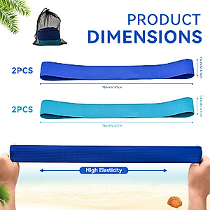 4 Pack Towel Bands, Towel Craber for Pool & Cruise Chairs, Beach Towel Clips,Towel Holder for Cruise Chairs Accessories, Perfect Alternatives for Towel Clips (2PCS Blue + 2PCS Turquoise)