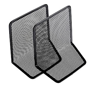 SZYAWsd File Sorters 1 Pair Metal Mesh Bookend, Non-Skid Book Stand Supports, Desktop Rack Shelf Holder Book Stopper for Books/Movies/CDs/Video Games