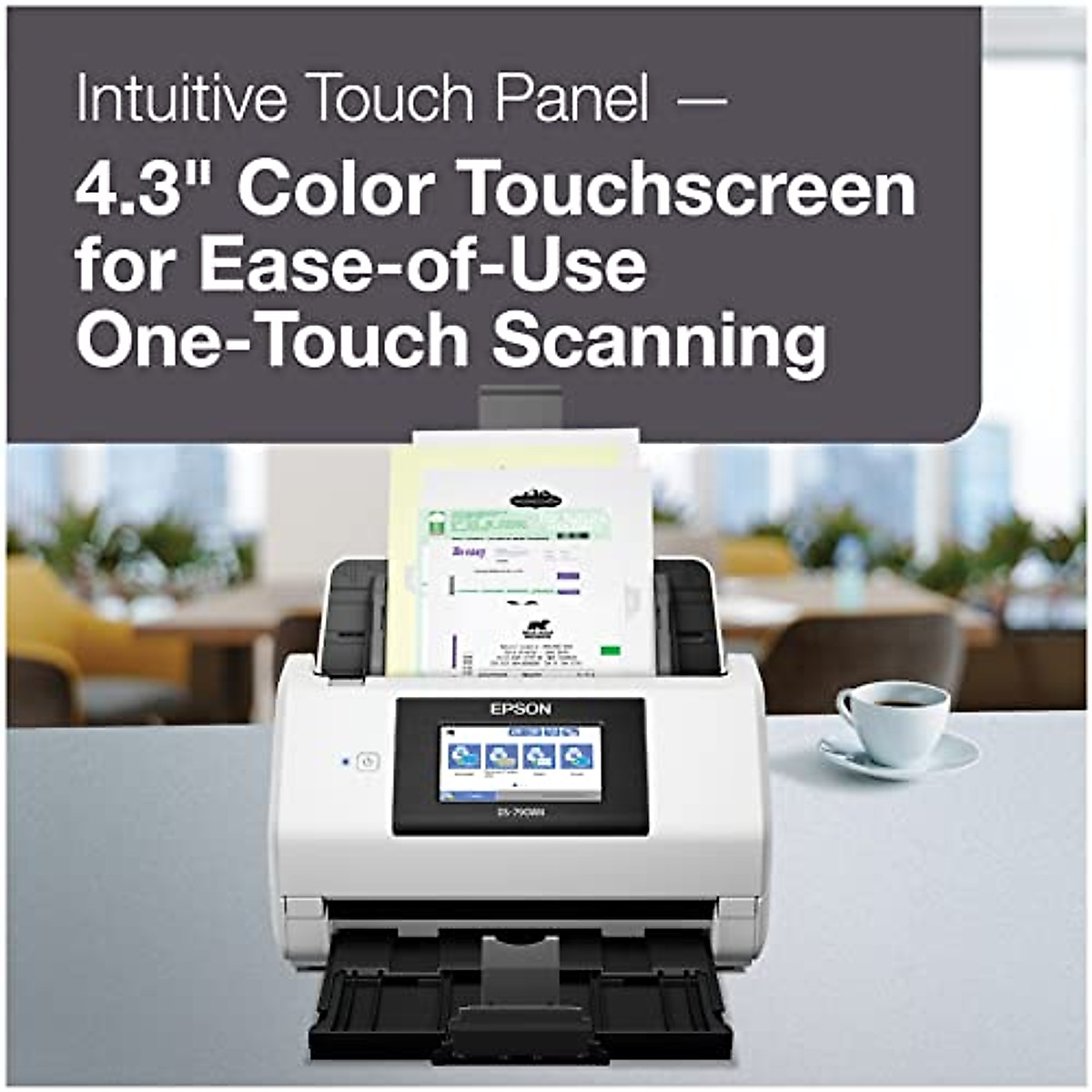 Epson DS-790WN Wireless Network Color Document Scanner for PC and Mac, with Duplex Scanning, PC-Free Scanning, 100-page Auto Document Feeder (ADF) and 4.3" Color LCD Touchscreen