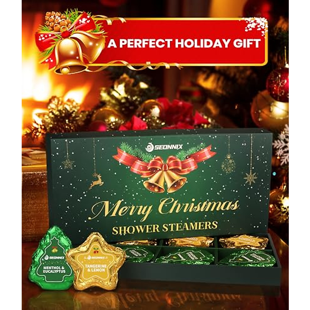 SEONNIX Shower Steamers Aromatherapy - 8 Pack Shower Bombs Christmas Gifts Stocking Stuffers for Women and Men, Stress Relief & Luxury Self Care, Gifts for Women Who Has Everything
