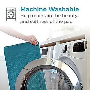 Pure Enrichment® PureRelief™ XL Heating Pad - LCD Controller with 6 InstaHeat Settings for Cramps, Back, Neck, & Shoulder Pain Relief, Moist Heat Option, Machine Washable, 12" x 24" Storage Bag (Blue)