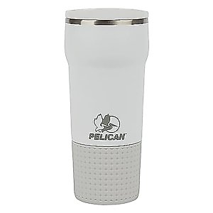Pelican Hydration Pelican Cascade™ 22 oz Vacuum Insulated Tumbler - Recycled Stainless Steel Double Wall Travel with Dual Lid, Powder Coated Insulated Coffee Mug For Hot Cold Drinks, Bright White