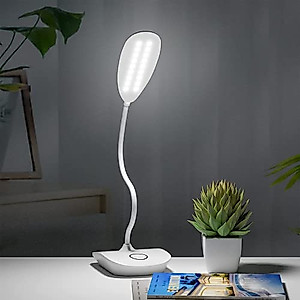 DEEPLITE Battery Operated Desk Lamp, LED Desk Light 3 Lighting Modes Stepless Dimming, Table Lamp 5W Touch Control Eye Caring, Flexible Gooseneck, Portable Reading Light for Dorm Study Office Bedroom