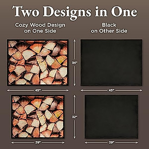 Choice Home Goods Magnetic Fireplace Cover - Cozy Wood Design Fireplace Draft Blocker - Fire Place Cover for The Living Room - Fireplace Insulation Draft Stopper - Fireplace Blanket - 39 x 32”