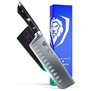 Dalstrong Nakiri Asian Vegetable Knife - 7" - Gladiator Series - Forged German High Carbon Steel - Black G10 Handle Kitchen Knife - Sheath Included - NSF Certified
