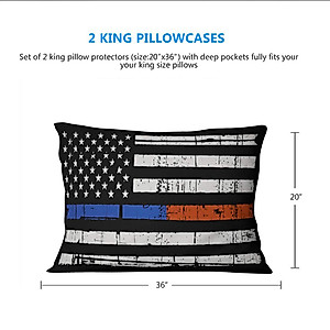 Oliven American Flag Quilt Cover Queen Size Valor Patriot Theme Digital Duvet Cover 3 Piece Bedding Set,Black White Gray