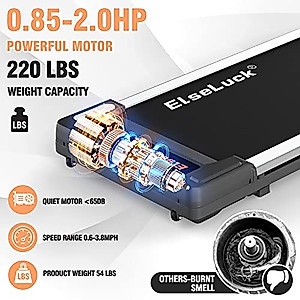 Elseluck Walking Pad, Under Desk Treadmill for Home Office, 2 in 1 Portable Walking Treadmill with Remote Control, Walking Jogging Machine in LED Display