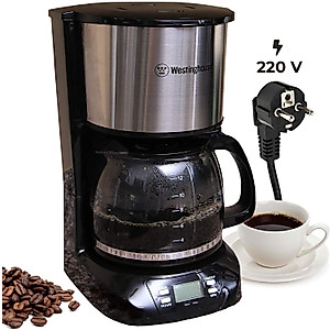 Westinghouse 220 volts coffee maker 220v 240 volt Digital Programmable Coffee Machine Permanent Filter & Hot Plate (NOT FOR USE IN USA)