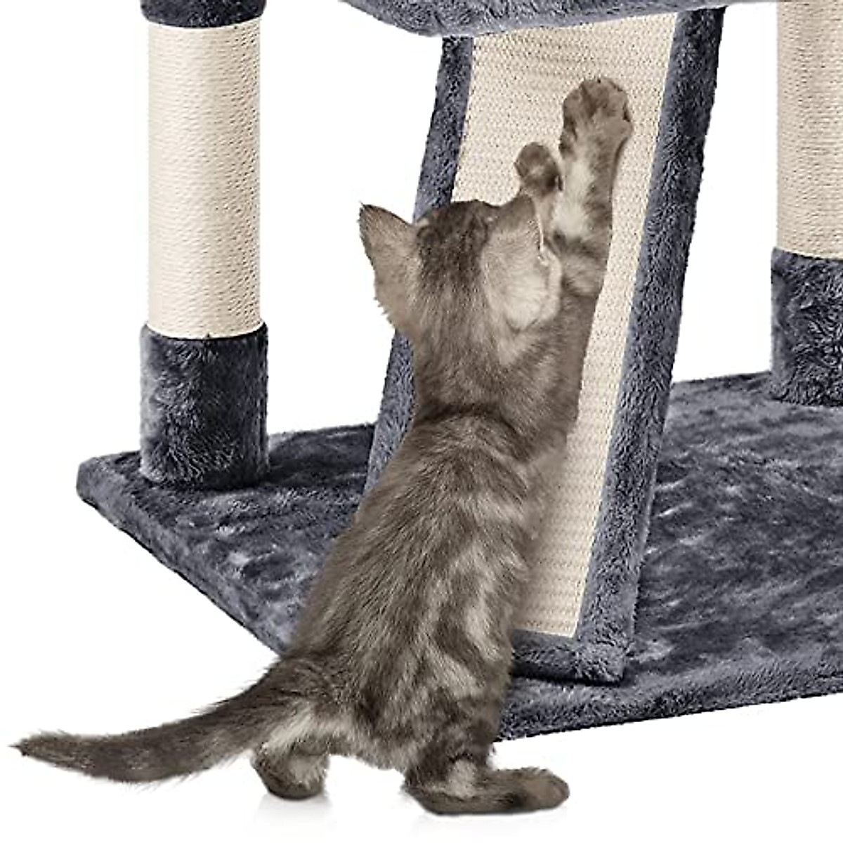 Yaheetech 76.5in Cat Tree Cat Tower with 3 Condos, 3 Cozy Perches with Dangling Ball, Scratching Posts, 2 Baskets, Pet Bed Furniture Activity Center for Indoor Cats and Kittens