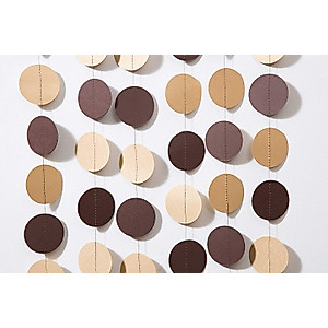 Boston Creative Company Kraft & Brown Garland Brown Party Decor Paper Garland Rustic Wedding Garland Birthday Party Decor Circle Garland