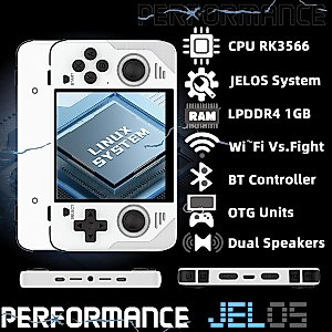 RGB30 Handheld Game Console 4 inch IPS Retro Hand-held Games Consoles Hand Held Video Game System Support Multiplayer WF BT RK3566 White