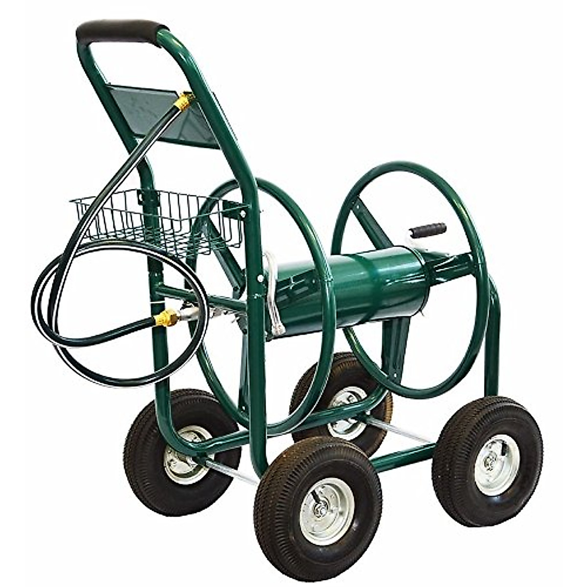 XtremepowerUS Hose Reel Cart Green w/Wheels 300' Capacity Outdoor Patio Garden Reel Holder
