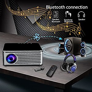 WTONISY Android Home Projector with WiFi and Bluetooth,1080p Native Projector Full HD,50-240 Inch Big Screen Smart Projector 4k with APPs and Bluetooth Built in