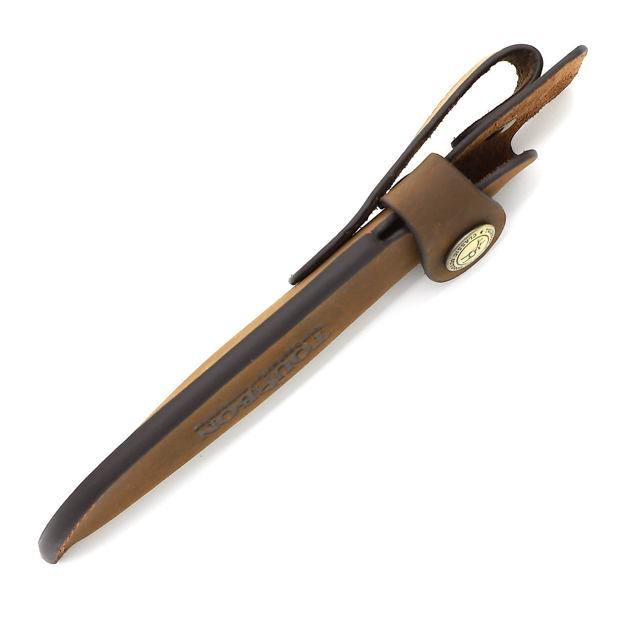 TOURBON Brown Leather Fixed Blade Knife Sheath with Snap Closure