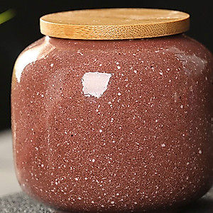 AMAYYAgwsnh Food Container Sets Creative Cover Ceramic Jar Sealed Tea Tin Storage Box Porcelain Kitchen Utensils Grain Seasoning Tank Enamel Storage Jar