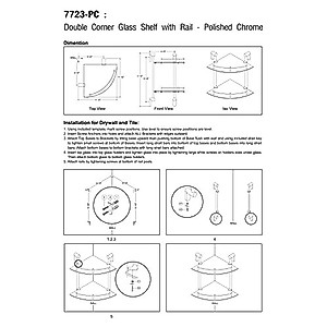 MODONA Double Corner Glass Shelf with Pre-Installed Rail - Polished Chrome - Oval Series - 5 Year Warrantee