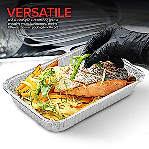 Stock Your Home 1.25” Aluminum Drip Pan (25 Count) Disposable Foil Liner, Compatible with Weber Grills, Dripping Pans, BBQ Grease Tray to Catch Oil, Outdoor Weber Grill Accessories