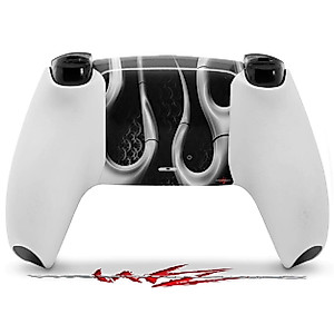 WraptorSkinz Skin Wrap compatible with Sony PS5 DualSense Controller Metal Flames Chrome (CONTROLLER NOT INCLUDED)