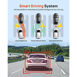 70mai 2.7K UHD Dash Cam Front and Rear A500S, Dual Dash Camera for Cars, Dashcam with APP, Sony IMX335, ADAS, Built-in WiFi GPS, 2'' IPS Screen, WDR, Night Vision, 24/7 Parking Mode, Loop Recording