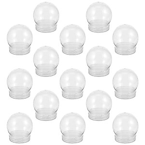 NOLITOY DIY Snow Globe 15Pcs Plastic Clear Water Globes with Screw Off Caps Empty Fillable Snow Globe Christmas Candy Jar for DIY Christmas Party Crafts Decoration 4 Inch