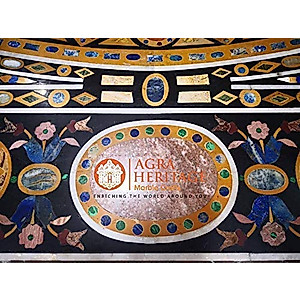 Marble Top Large Conference 95"x48" Dining Table Italian Inlay Pietra Dura Furniture Decor