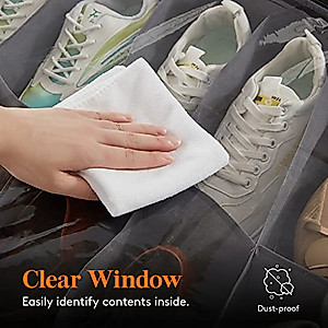 Lifewit 2 Packs Under Bed Shoe Storage Organizer, Total Fit 32 Pairs of Shoes, Foldable Shoe Rack Organizer Container with Reinforced Handle and Clear Cover for Women's and Men's Shoes