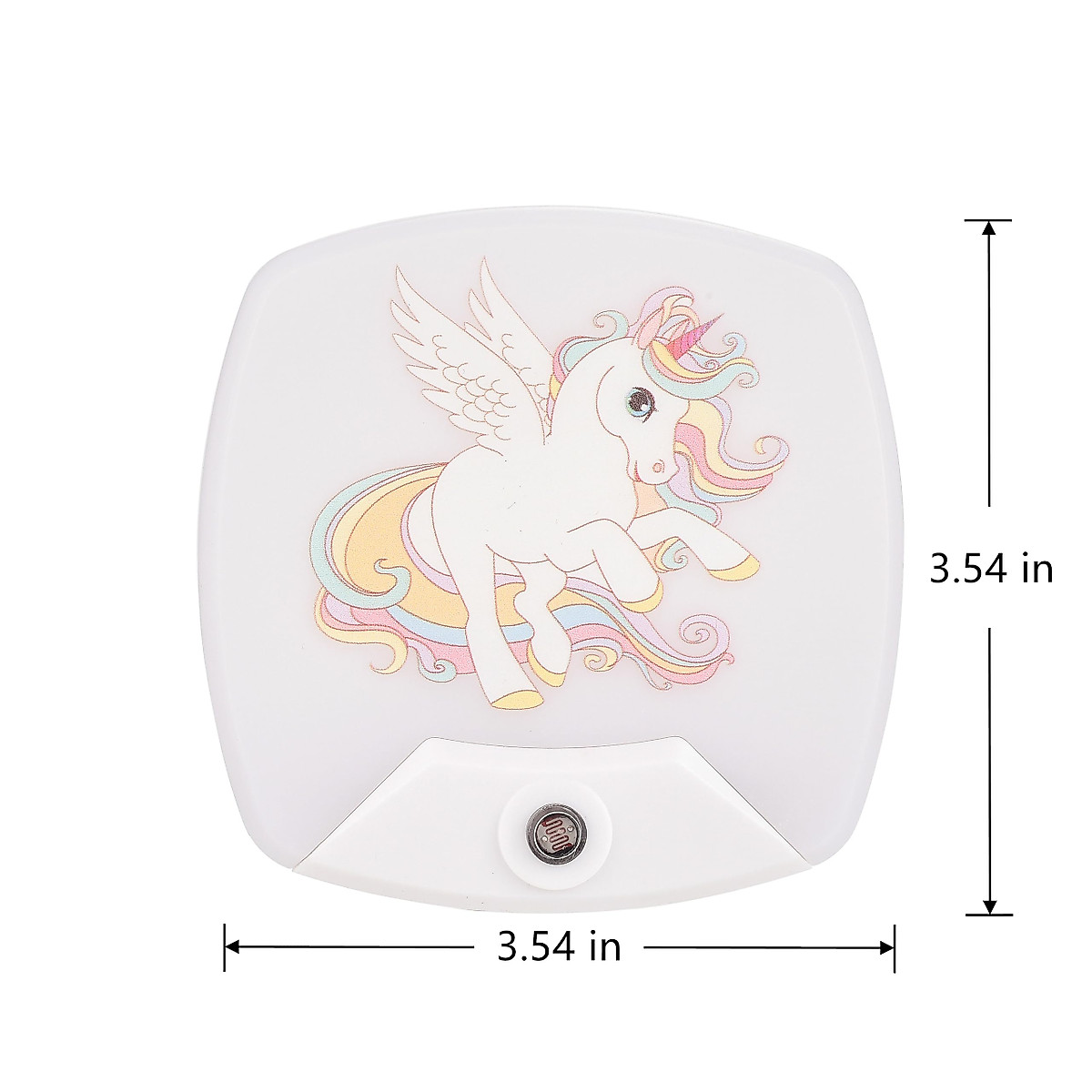 2 Pack - Cartoon Unicorn LED Plug-in Night Light for Kids - Wall Lamp Take Good Care Children Sleep Light Sensor Auto Controlled Nightlights for Baby Nursing C