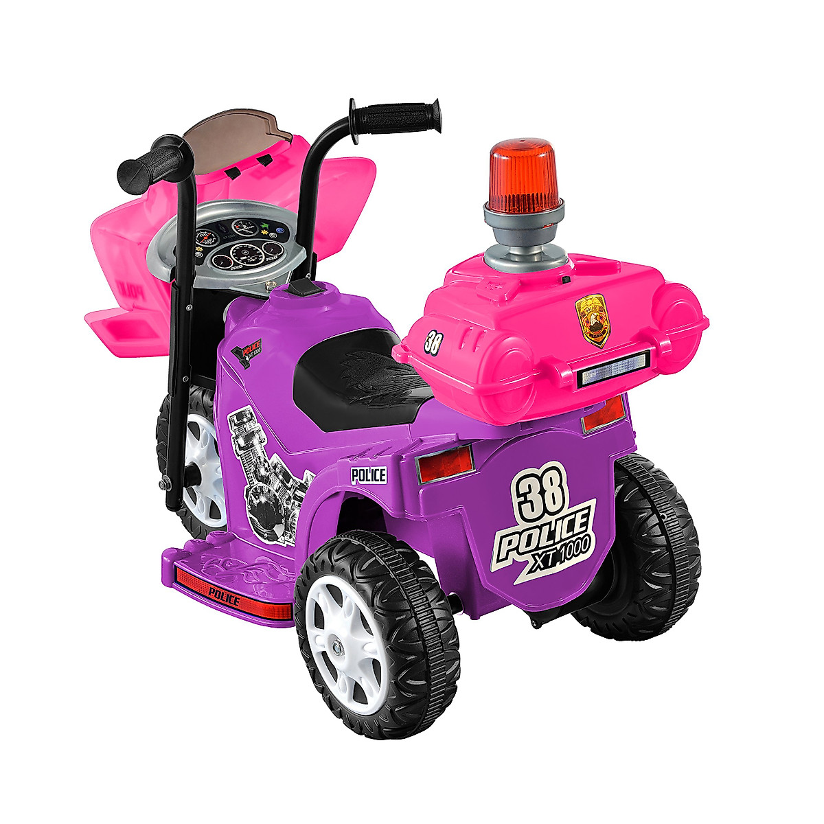 KID MOTORZ Lil Patrol Ride On Toy, 6V, Purple and Pink