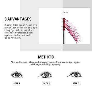 Waterproof Color Mascara, COOSA 10 Color Variety Pack Mascara Eyeliner Charming Longlasting Mascara for Eyelash Eye Makeup (10PCS)
