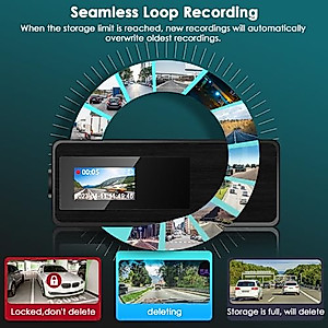 Accfly Dash Cam Smart Dash Camera for Cars Super Night Vision Dashcam for Cars,WDR, and Super Capacitor, 24hr Parking Mode, Motion Detection,140° Wide-Angle, G-Sensor, Loop Recording (Black)