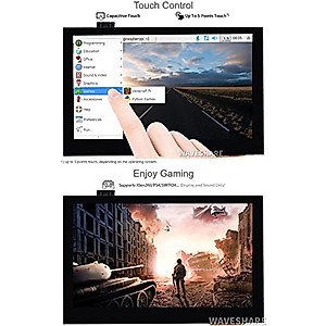 waveshare 4.3inch Capacitive Touch Screen LCD Compatible with Raspberry Pi 5/4B/3B+/3A+/2B/B+/A+/Zero/Zero W/WH/Zero 2W CM3+/4 800×480 Resolution HDMI IPS Supports Jetson Nano/Windows