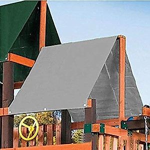 Ruiqas Playground Replacement Canopy, 52x89 Waterproof UV-Resistant 190T Silver-Coating Polyester Kids Playground Tarp Cover for Swing Set Garden Patio