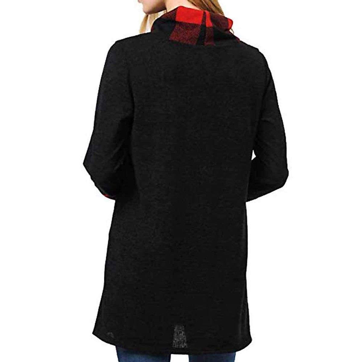 Women's Pullover Hoodie Funnel Neck Long Sleeve Hooded Sweatshirt Colorblock Patchwork Drawstring Top Blouse