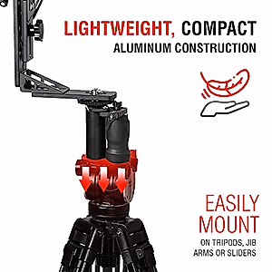 Vidpro MH-430 Motorized Pan & Tilt Gimbal Head - Complete Set Includes Joystick Cables Adapter and Carrying Case - Remote Control Pan Tilt and Rotate DLSR Camcorder Video Equipment Compatible