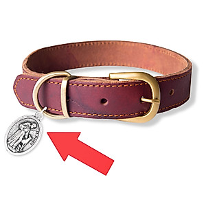 Caritas et Fides St. Francis Bless and Protect My Pet Medal Charm - 1" Medal Pendant Silver Oxidized St. Francis for Necklace, Medals for Jewelry Catholic, Made in Italy