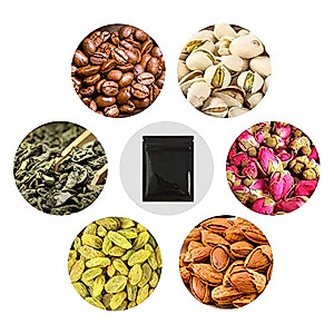 FTREGON Mylar Bags 100 Pack Smell Proof Bags Food Storage Bags- Resealable Mylar Bag Flat Ziplock Bag Double-Sided Color (Holographic Black, 3 * 4 Inch)