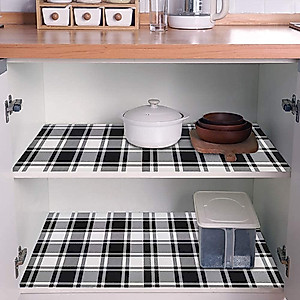 Guvana 17.7"x118" Black and White Trellis Contact Paper Peel and Stick Wallpaper Removable Contact Paper Self-Adhesive Wallpaper Waterproof Wallpaper for Wall Cabinets Shelves Drawer Liner Decorative