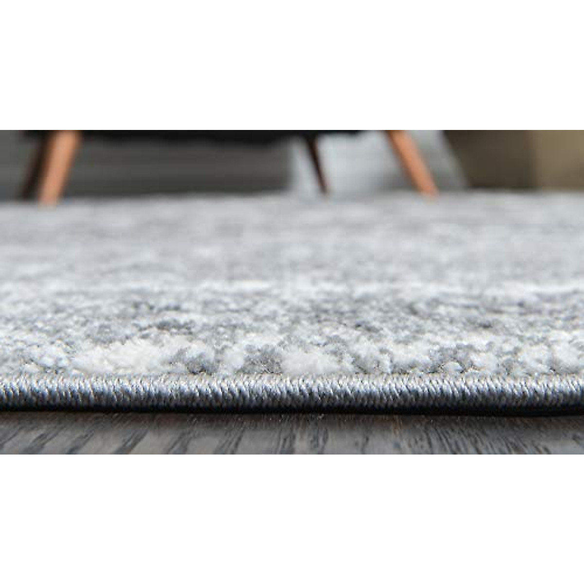 Unique Loom Rosso Collection Vintage, Traditional, Bohemian, Geometric, Distressed, Southwestern Area Rug, 8' 0" x 8' 0", Gray/Ivory