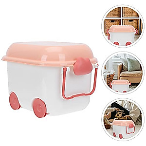 Cabilock Storage Basket Bins Storage Box Box with Wheel Box Chest with Wheel Rolling Storage Box with Wheels Stackable Nursery Bin