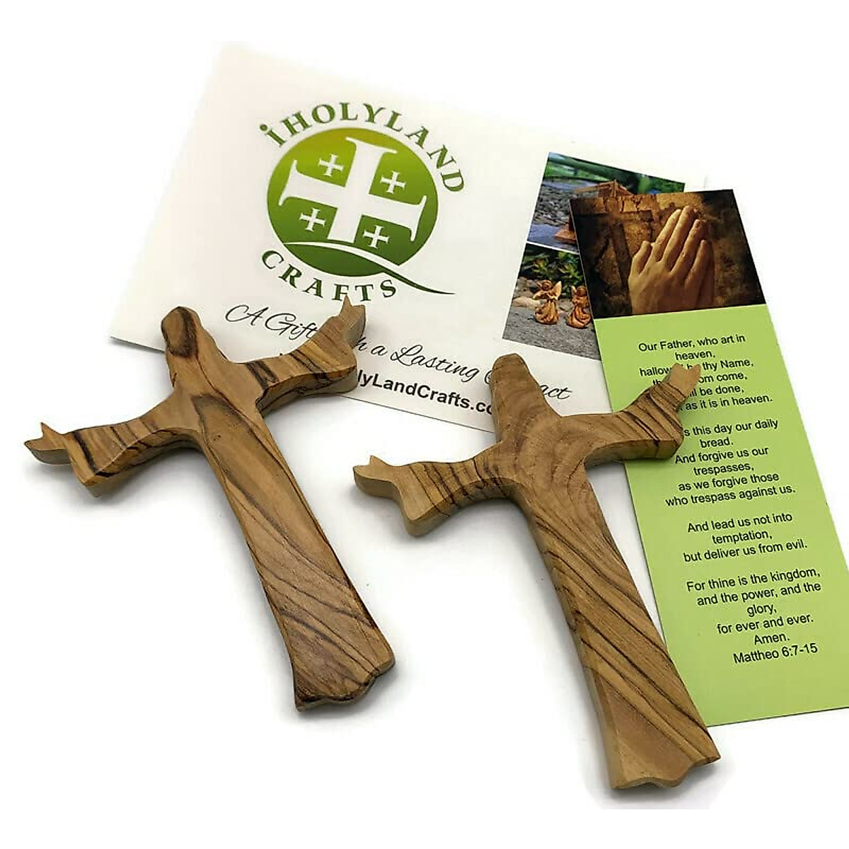 Small Wooden Cross for Wall Carved in the shape of the Crucifix Cross, Olive Wood Cross Jesus Christ Resurrection Cross Wall Décor, Holy Cross Wall Decor, Religious Easter Decorations for Home