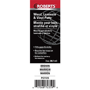 ROBERTS Repair Putty for Wood, Laminate, Vinyl - Brown Color (3 oz.)