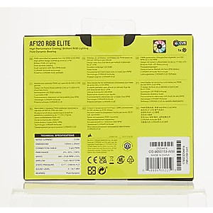 Corsair iCUE AF120 RGB Elite 120mm PWM Fan - Eight RGB LEDs - AirGuide Technology - Fluid Dynamic Bearing - Zero RPM Fan Mode - CORSAIR iCUE Software Compatible - Black For Desktop