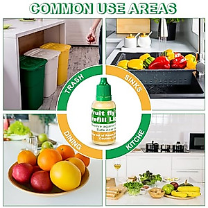 Qualirey 12 Pack Fruit Fly Trap Refill Liquid, 0.68oz Per Bottle Liquid Fly Traps for Indoors, Non Toxic Bait Safe Near Pets, Food and Kids, Fruit Fly Lure Refill Liquid Trap for Home Kitchen