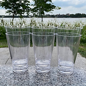 WEXINHAO Clear Drinking Glasses - Unbreakable Acrylic Glasses Drinkware 18 oz set of 6 - BPA Free Dishwasher Safe Reusable Plastic Cups for Kitchen Party Outdoor (Look Like Glass)