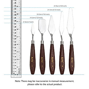 5 Pieces Painting Knives Stainless Steel Spatula Palette Knife Oil Painting Accessories Color Mixing Set for Oil, Canvas, Acrylic Painting-Lightwish