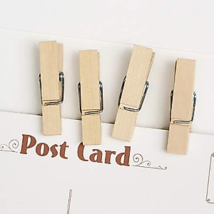 Aeyistry 50 Pcs Wooden Clothespins for Crafts, Natural Clothes Pins, Photo Picture Holder(1.4*0.28 inches)