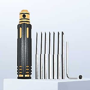 Prime Model Scriber Model kit Resin Carved Scribe Tool line Hobby Cutting Tool Chisel 7 Blades for RC Car/Drone Repair (Classic Edition)