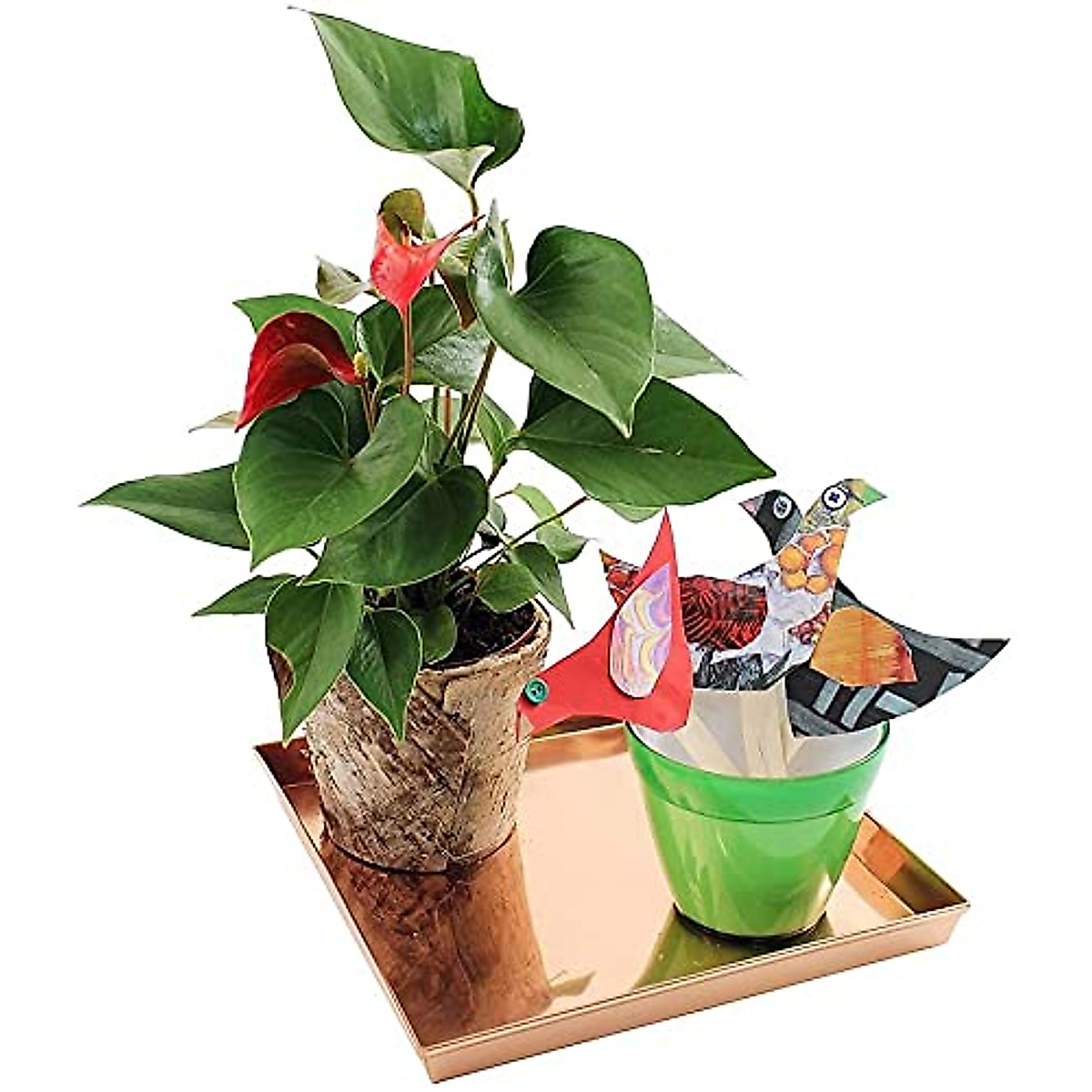 Oakestry 10-in Square Tray Handmade from Stainless Steel with a Copper Plated Finish Multipurpose Tray with Classic and Rustic Look, Copper