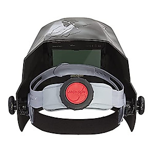 Jackson Safety Premium Auto Darkening Welding Helmet 3/10 Shade Range, 1/1/1/1 Optical Clarity, 1/25,000 sec. Response Time, 370 Speed Dial Headgear, 6 Feet Under Graphics, Black/Grey/White, 47100